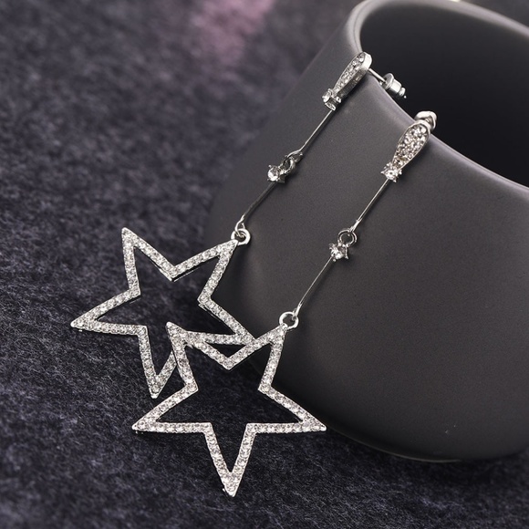 Jewelry | 5 For 25 Crystal Decorated Star Shape Earrings | Poshmark